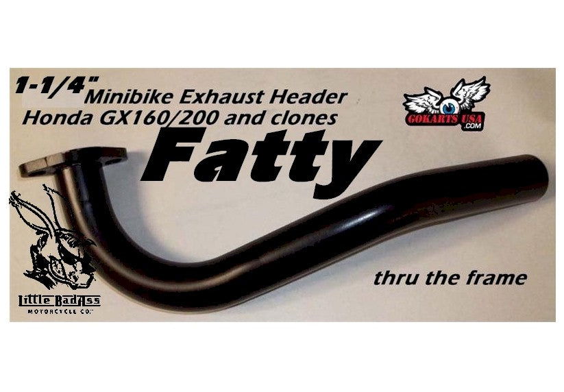 Fatty Exhaust Header, Mini Bike Go Kart Honda GX120/160/200, Titan and ...