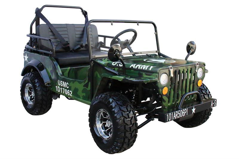 Deluxe Willys Mini Jeep 125cc Go Kart, 3-speed with Reverse, New Rear ...